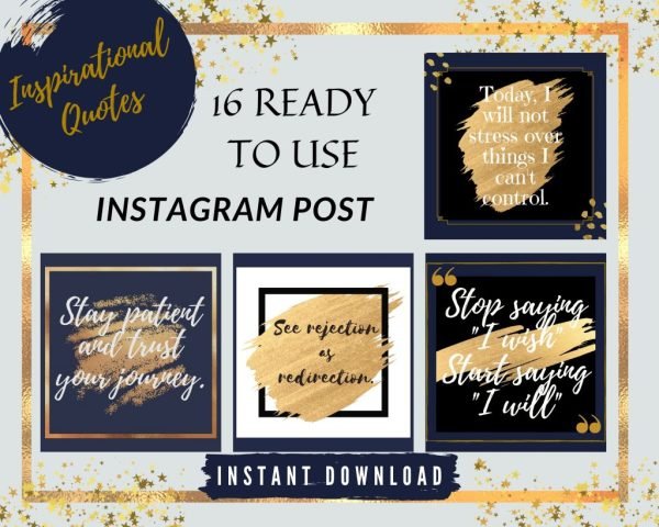Instagram Post Template, Inspirational Quotes For Instagram, Premade ...